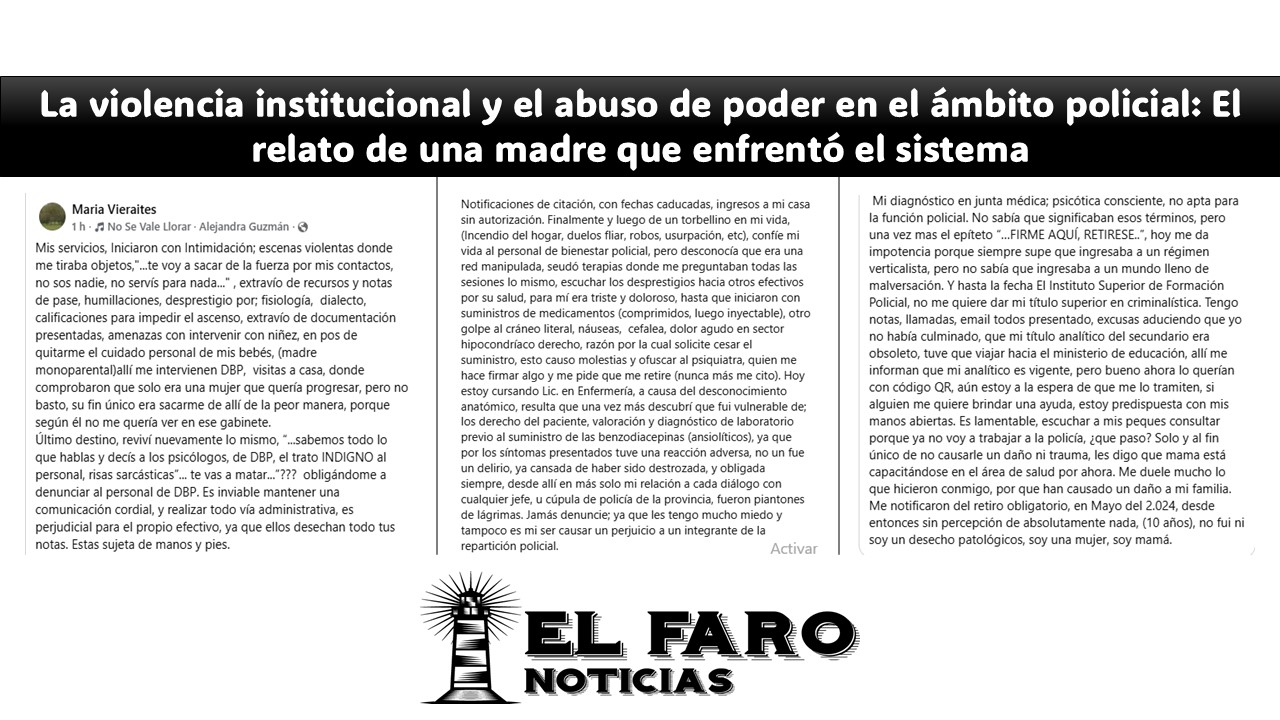 La violencia institucional y el abuso de poder en el ámbito policial: El relato de una madre que ...